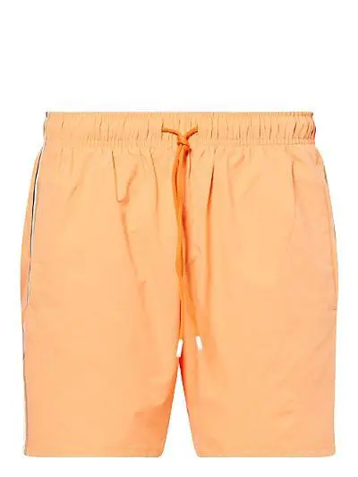 BOSS Iconic Stripe Swim Shorts - Bright Orange