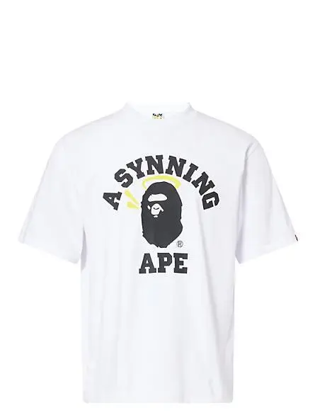 A BATHING APE X Spotify X Syna College Relaxed-fit Cotton-jersey T-shirt - White