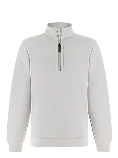 Boggi Milano Half-zip Cotton-blend Jumper - Ice