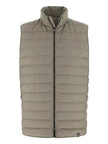 Boggi Milano Quilted Goose-down Shell Gilet - Mud