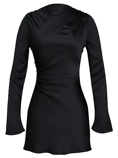 House Of Cb Long-sleeve Mini Dress - Black