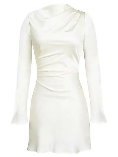 House Of Cb Long-sleeve Mini Dress - Ivory
