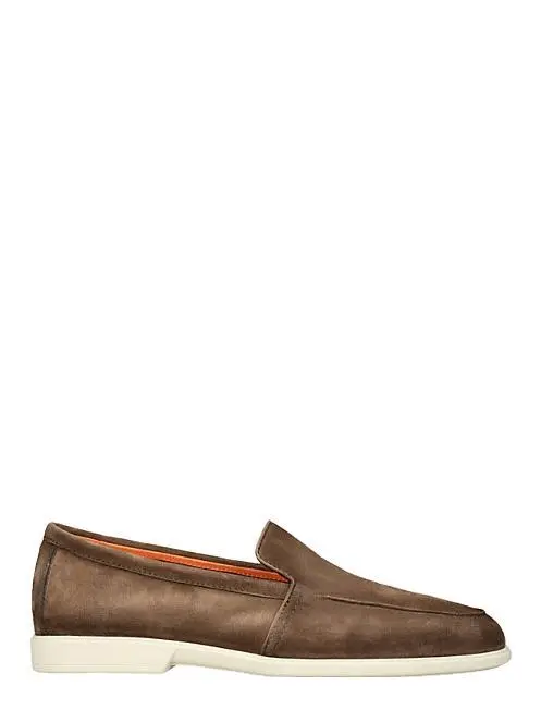 Santoni Malibu Suede Loafers - Brown