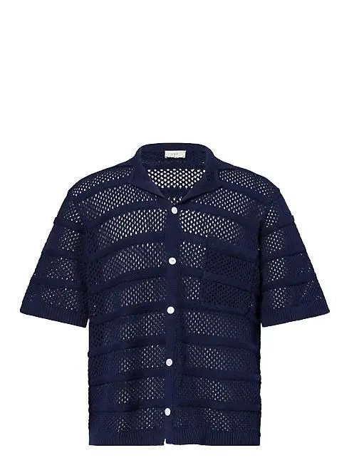 CHE Desiderio Camp-collar Cotton-knit Shirt - Navy