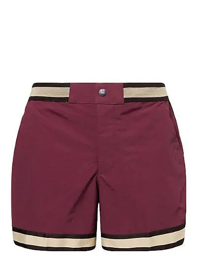 CHE Striped-trim Swim Shorts - Red
