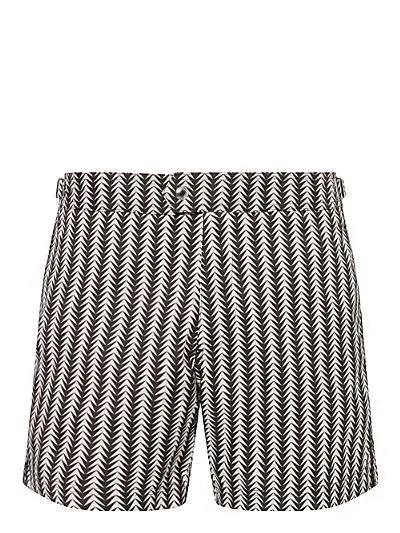 TOM FORD Geometric-print Swim Shorts - White & Black