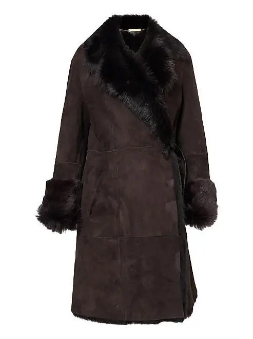 Nour Hammour Joni Mid-length Shearling Coat - Ombre