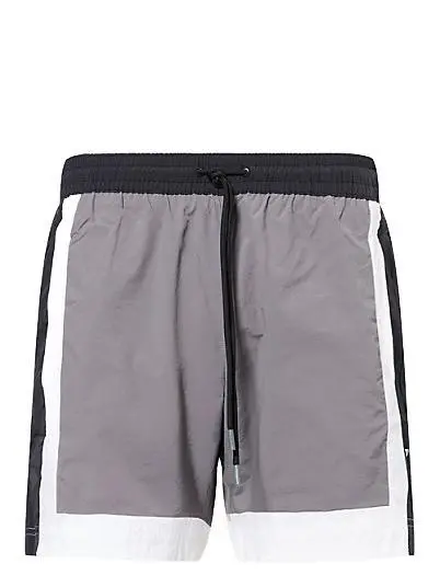 BOSS Contrast-stripe Swim Shorts - Dark Grey