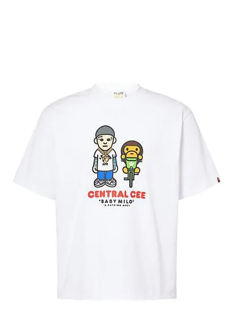 A BATHING APE X Spotify X Syna Baby Milo Relaxed-fit Cotton-jersey T-shirt - White