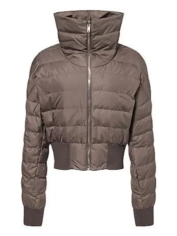 RICK OWENS X MONCLER Cropped High-neck Shell-down Jacket - Dark Dust