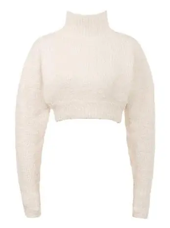 House Of Cb Knitted Cropped Jumper - White