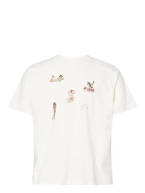 DUKE + DEXTER Pin Up Short-sleeves Cotton-jersey T-shirt - White