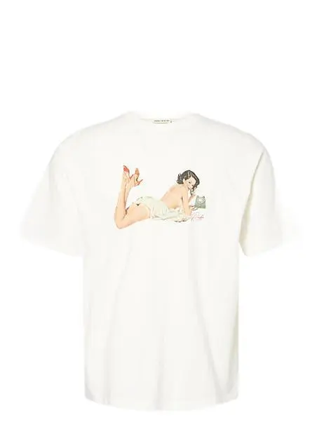 DUKE + DEXTER Pin Up Short-sleeves Cotton-jersey T-shirt - White