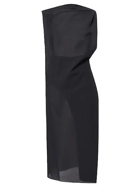 Jacquemus Draped Sleeveless Cotton-blend Midi Dress - Black