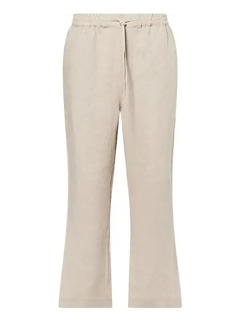 CHE Avila Drawstring Linen Trousers - Oat