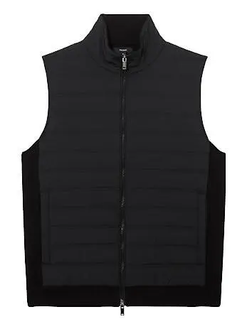 REISS Zip-through Stretch-woven Gilet - Black