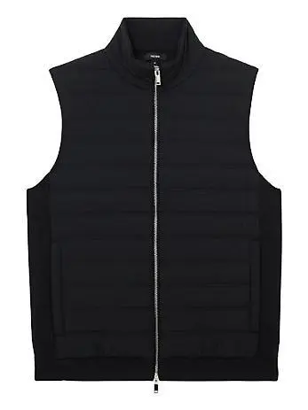 REISS Zip-through Stretch-woven Gilet - Navy