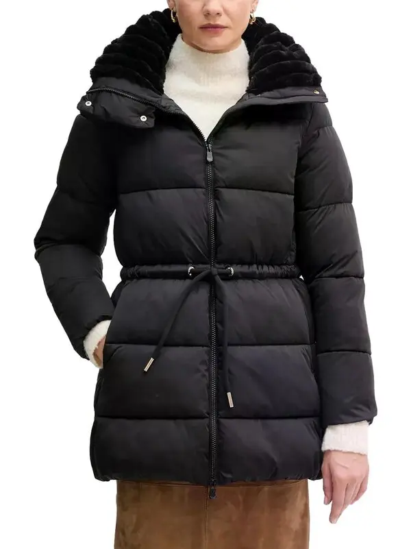SAVE THE DUCK Faux-fur Trimmed Hooded Puffer Jacket - Black