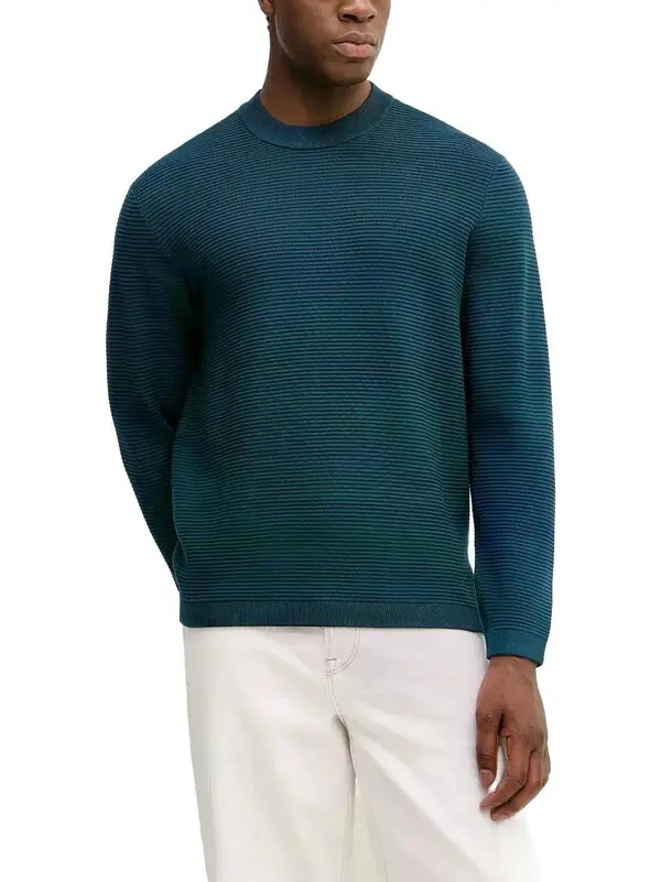 Armani Exchange Ribbed Crew-neck Sweater - Blue