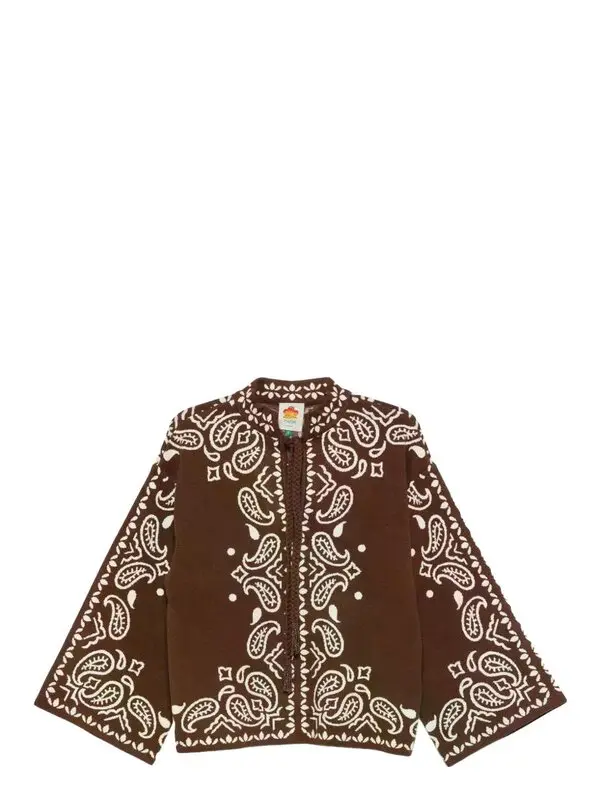 Farm Rio Long-sleeve Paisley Sweater - Brown