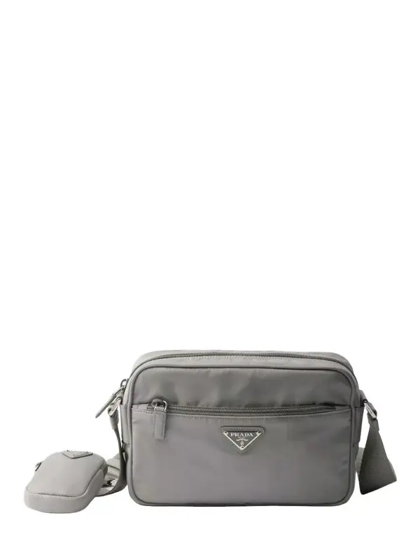 Prada Logo-plaque Shoulder Bag - Grey