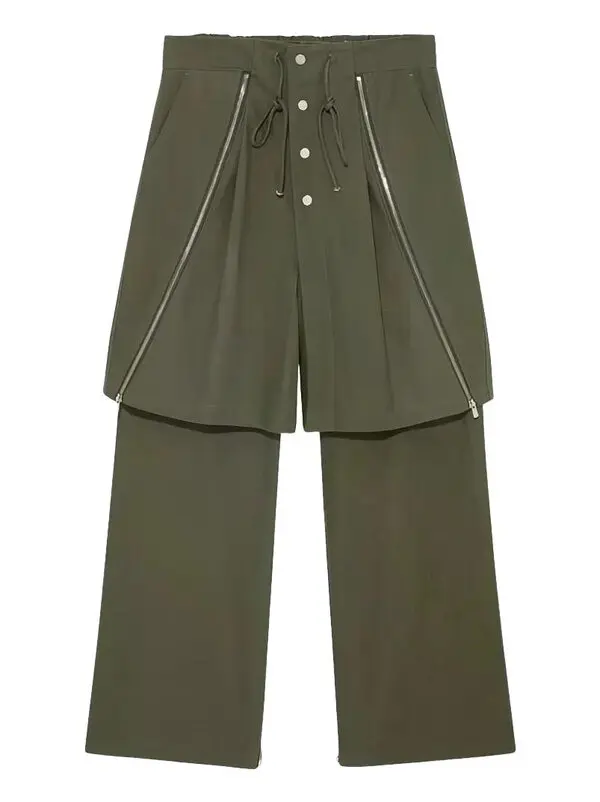 FFFPOSTALSERVICE Zip-detail Layered Trousers - Green