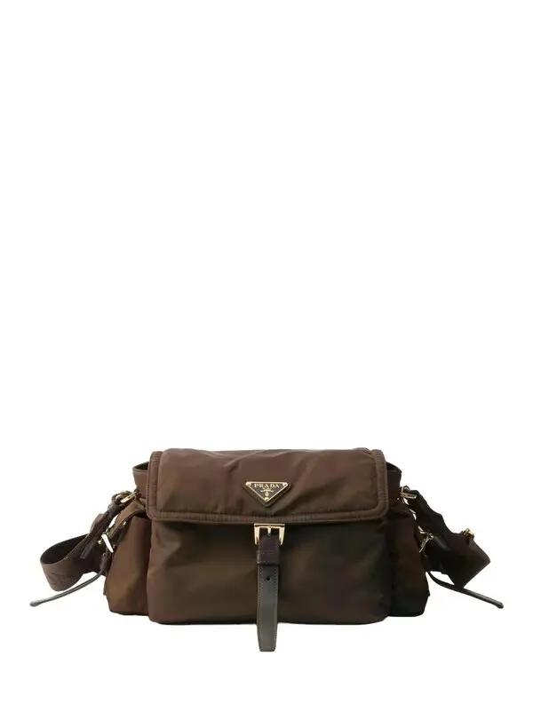 Prada Explore Logo-plaque Shoulder Bag - Brown