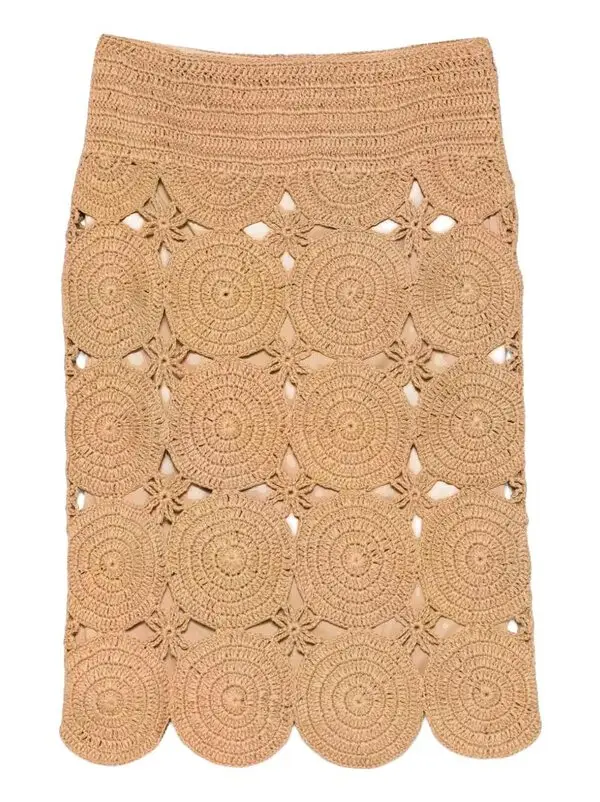 SIMONMILLER Crochet Knit Midi Skirt - Neutrals