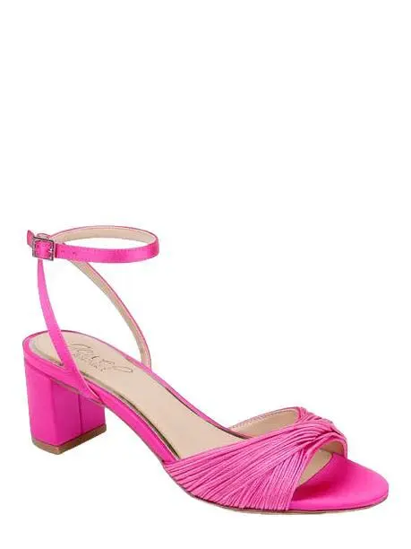 Badgley Mischka Ankle Strap Sandal - Hot Pink Satin