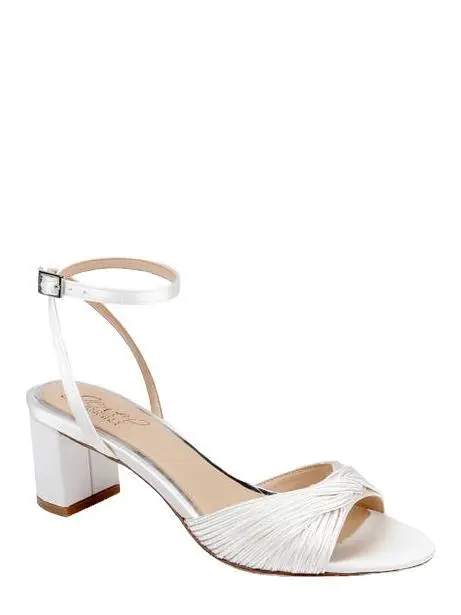 Badgley Mischka Ankle Strap Sandal - Ivory Satin