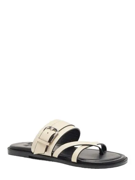 Free People Belted Cross Strap Slide Sandal - Bone Leather