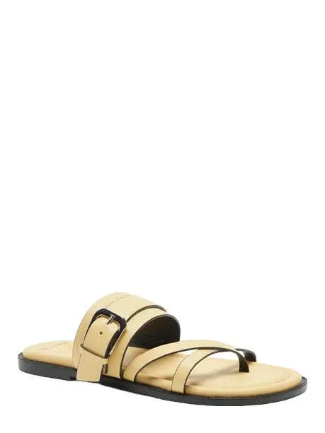 Free People Belted Cross Strap Slide Sandal - Sunkissed Yellow Leather