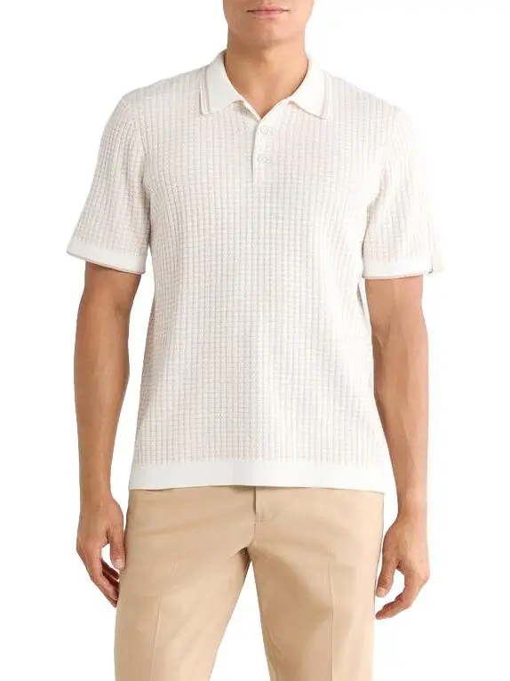 Rag & Bone Harvey Rib Polo Sweater - Chalk