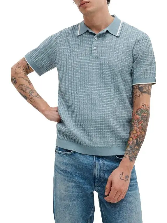 Rag & Bone Harvey Rib Polo Sweater - Stel
