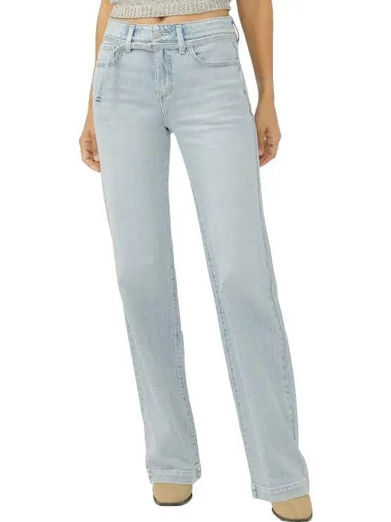 SILVER JEANS CO. Avery Curvy Fit Belted Trouser Jeans - Sycamore Cove