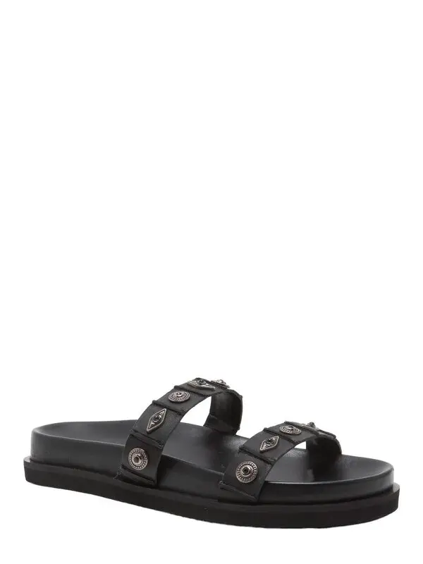 Free People Findings Slide Sandal - Black Tide Leather