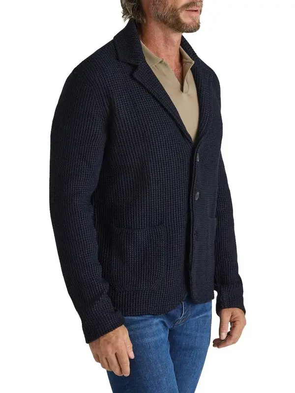 34 Heritage Birch Tailored Wool Blend Cardigan - Navy