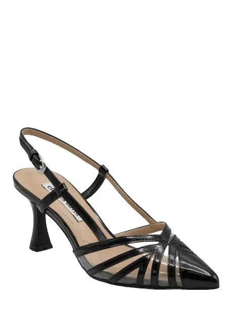 CHARLES DAVID Anaz Slingback Pointed Toe Pump - Black Patent