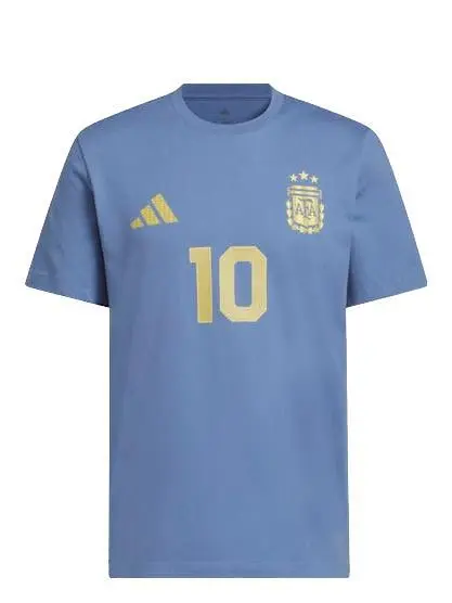 Adidas Lionel Messi Argentina National Team Name & Number T-shirt - Blue