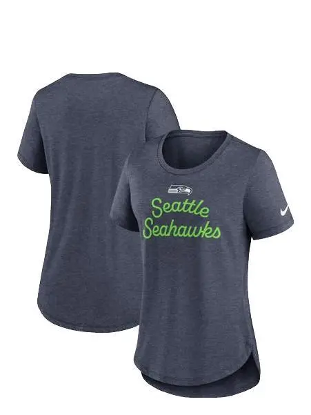 Nike Seattle Seahawks Script Tri-blend T-shirt - College Navy
