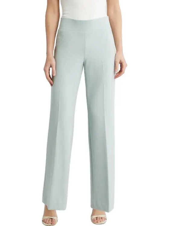 Anne Klein High Waist Wide Leg Trousers - Soft Aloe