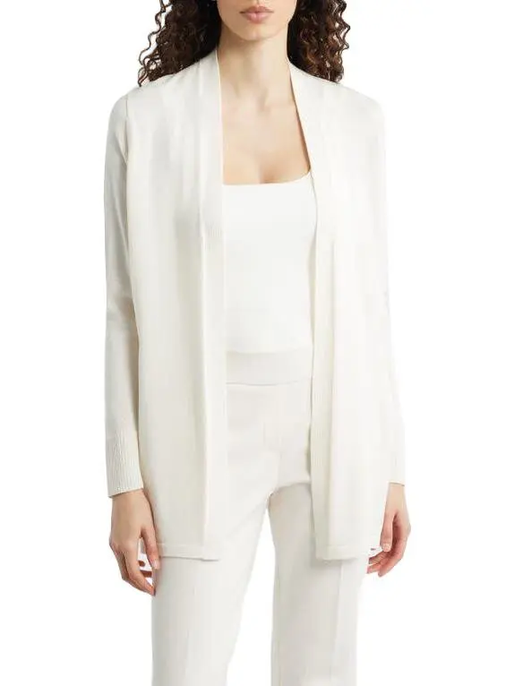 Anne Klein Kissing Front Pocket Knit Cardigan - White Dove