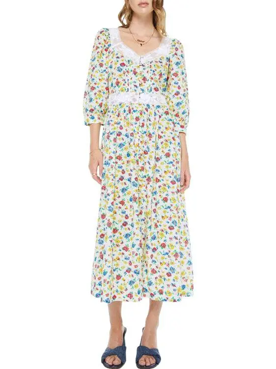 MOTHER The Love Letter Floral Cotton Dress - Rose Bowl