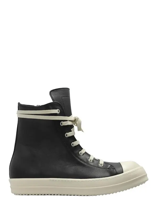 Rick Owens Leather High-top Sneakers - Black/milk