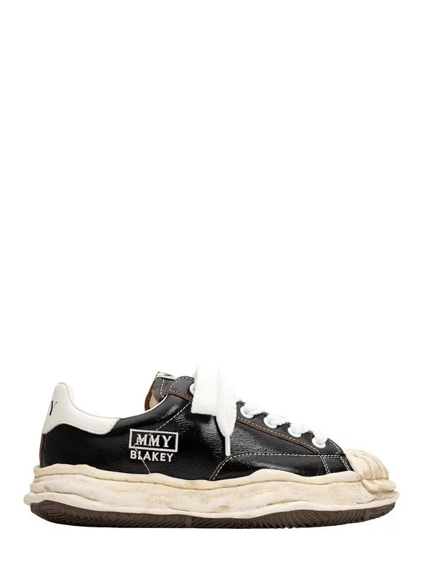 Mihara Yasuhiro Blakey Og Sole Wrinkled Leather Lowin - Black/white