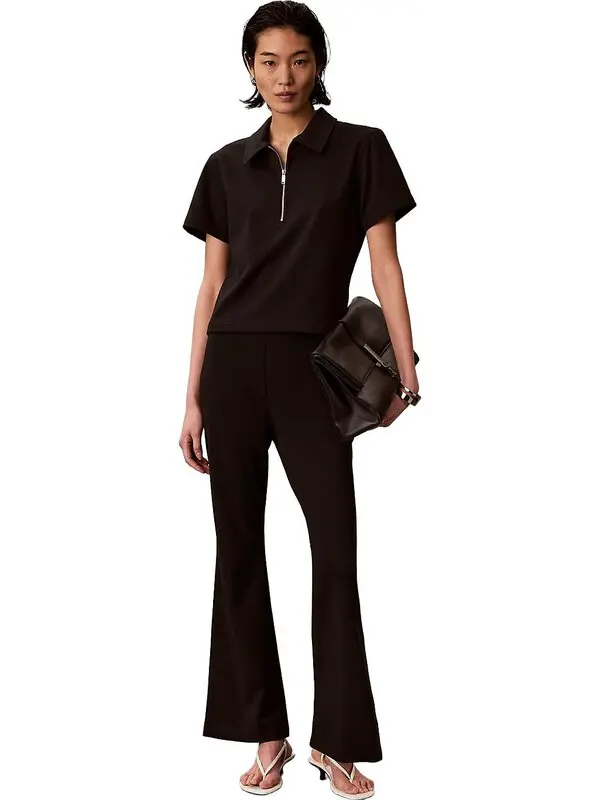 Calvin Klein Ponte Flared Pants - Black