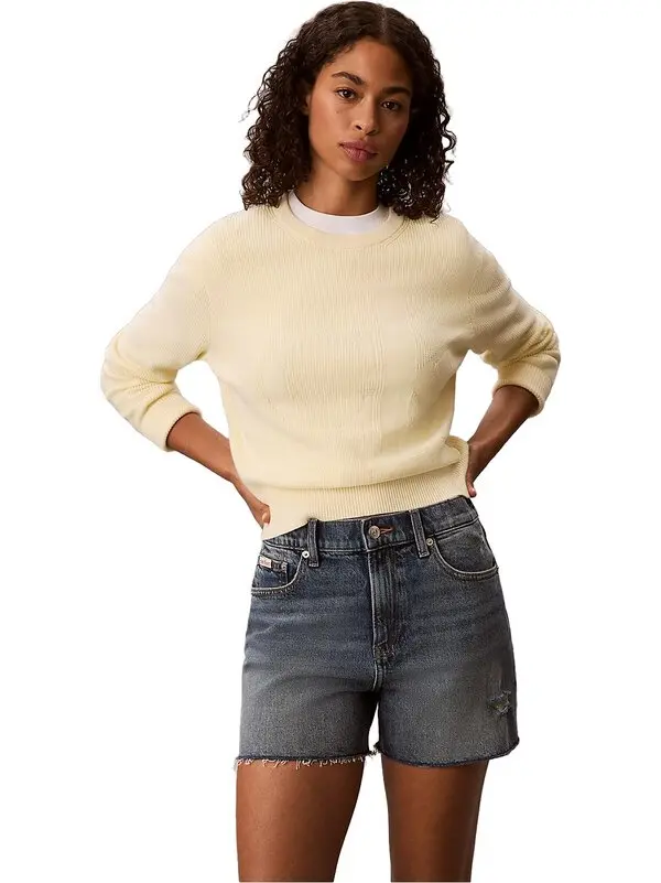 Calvin Klein Smooth Cotton Monogram Sweater - Pear Sorbet