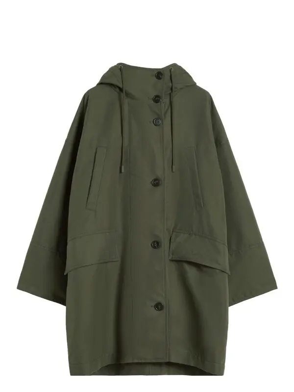 Max Mara Water-repellent Canvas Parka With Removable Gilet - Kaki