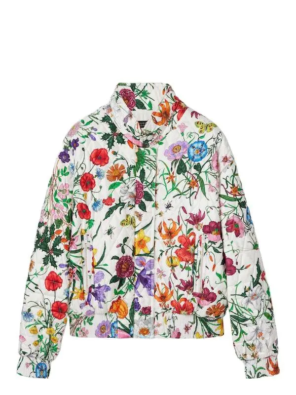 Gucci Printed Quilted Twill Jacket - White