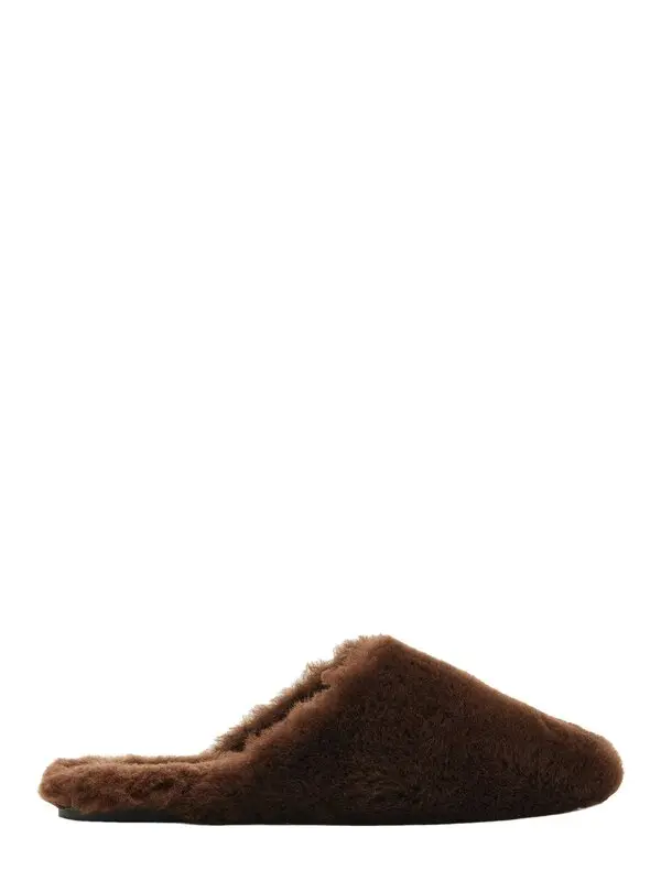 AeydĒ Rega Shearling Mules - Brown